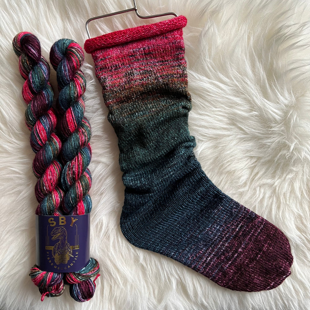 Deconstructed Fade Sock - Isla Sorna – Shirley Brian Yarns